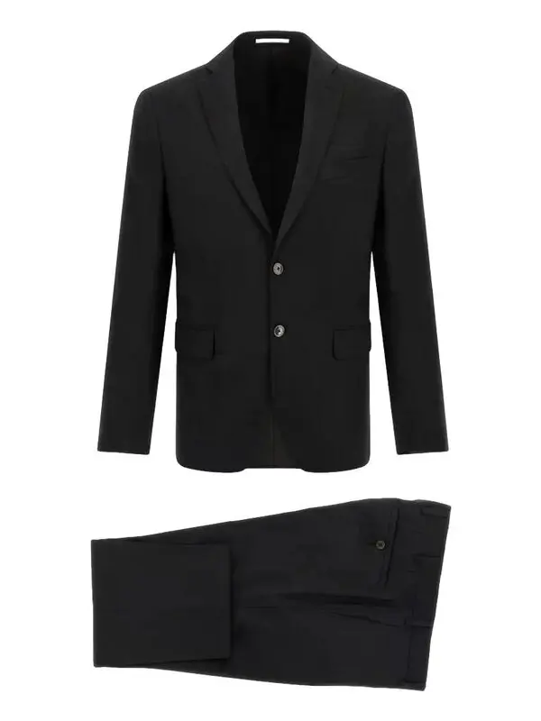 Pal Zileri Button Wool Suit - Black