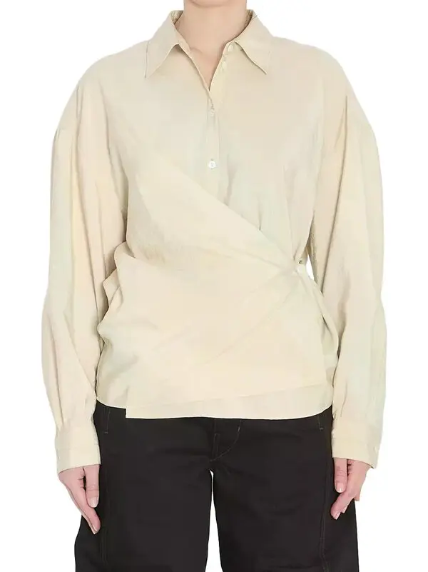 LEMAIRE Straight Collar Twisted Shirt - Neutrals
