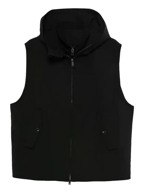 Emporio Armani Hooded Zip Gilet - Black