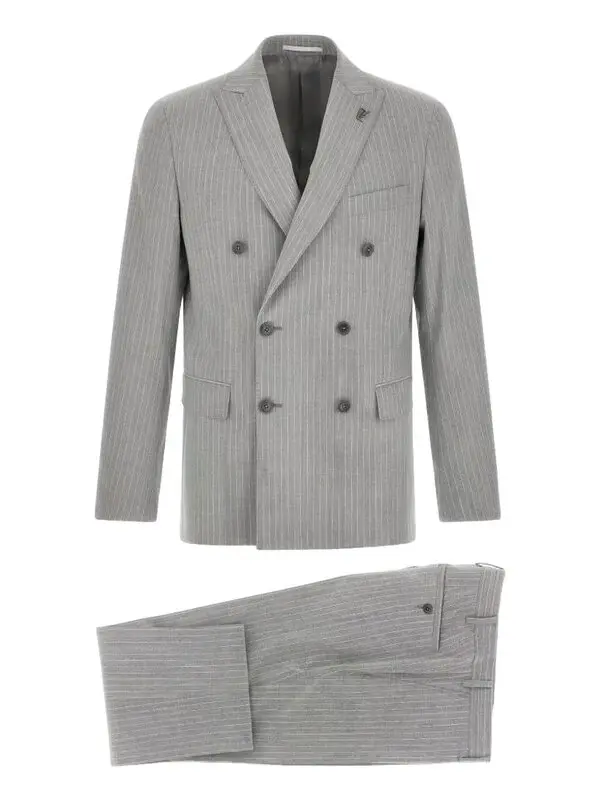 Pal Zileri Pinstripe Double-breasted Suit - Grey