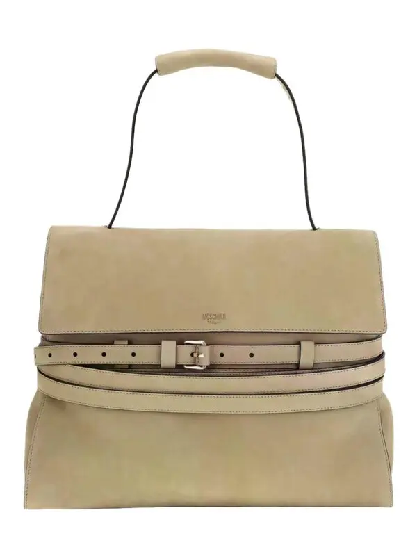 Moschino Tote Bag With Buckle Detail - Neutrals