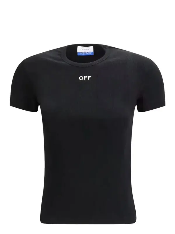 Off-White Ribbed T-shirt - Black