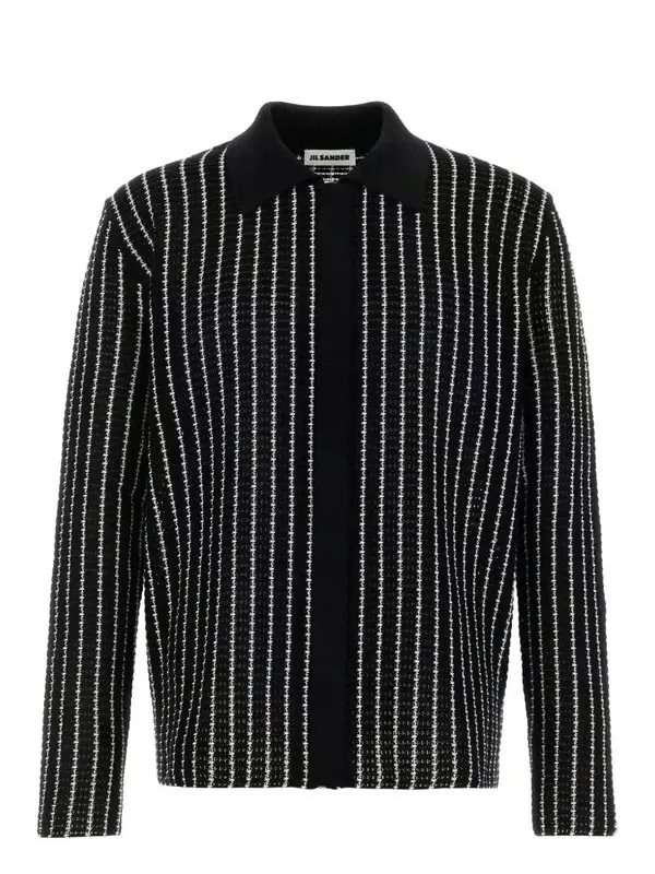 JIL SANDER Embroidered Cardigan - Black