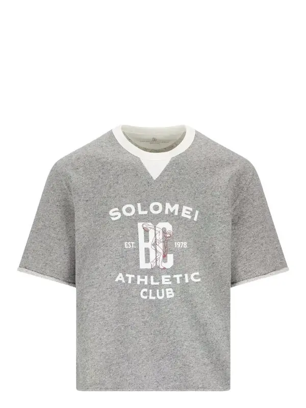 Brunello Cucinelli Logo-print T-shirt - Grey