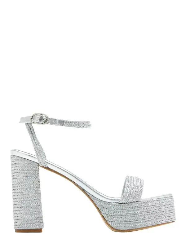 ANDREA GOMEZ Platform Heeled Sandals - Silver