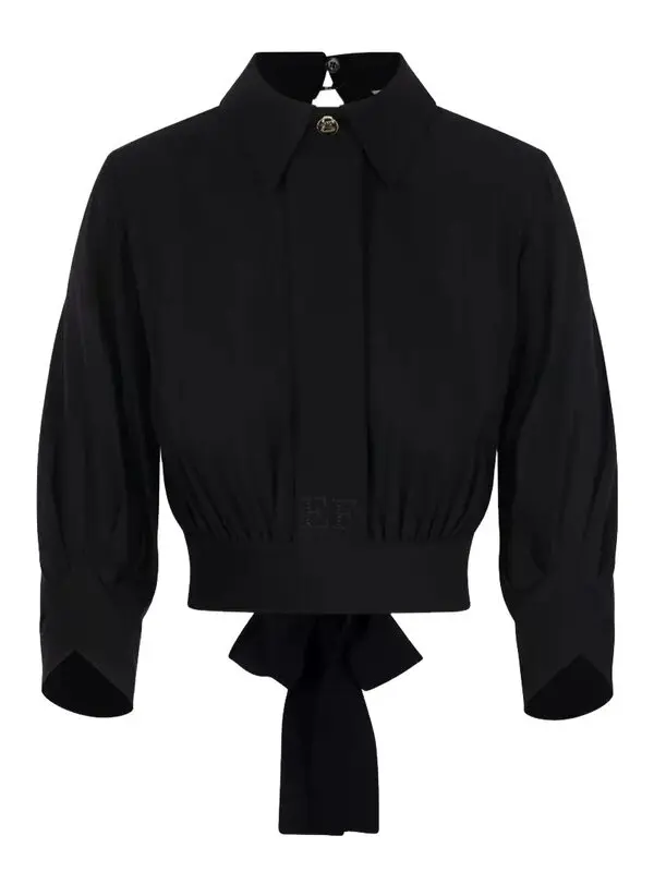 Elisabetta Franchi Button-detail Tie Blouse - Black