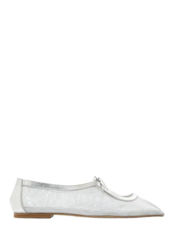 ANDREA GOMEZ Tie Square Ballerina Flats - White