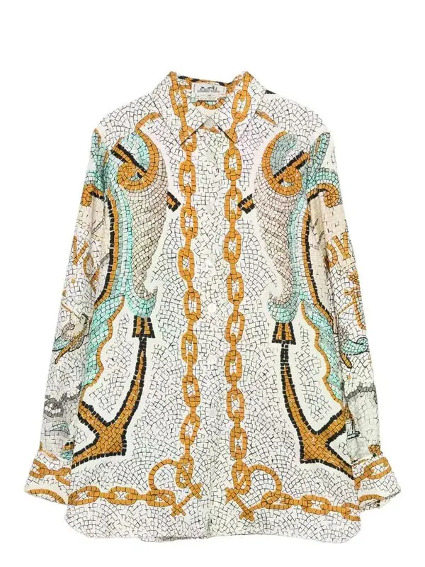 Hermès 1990s Chain-print Shirt - Neutrals