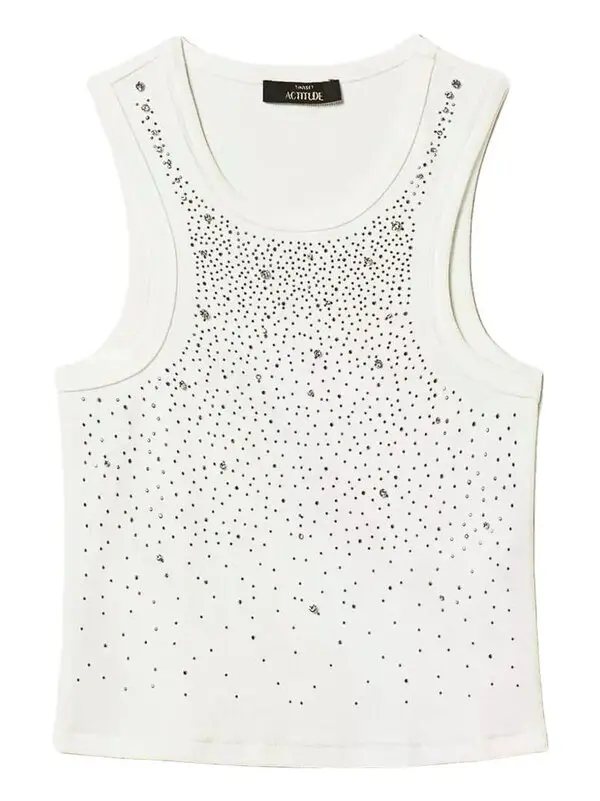 TWINSET Embroidered Sleeveless Top - White