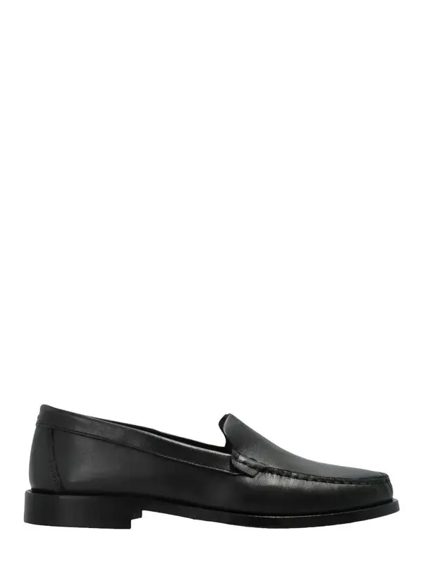 AeydĒ Block-heel Leather Loafers - Black