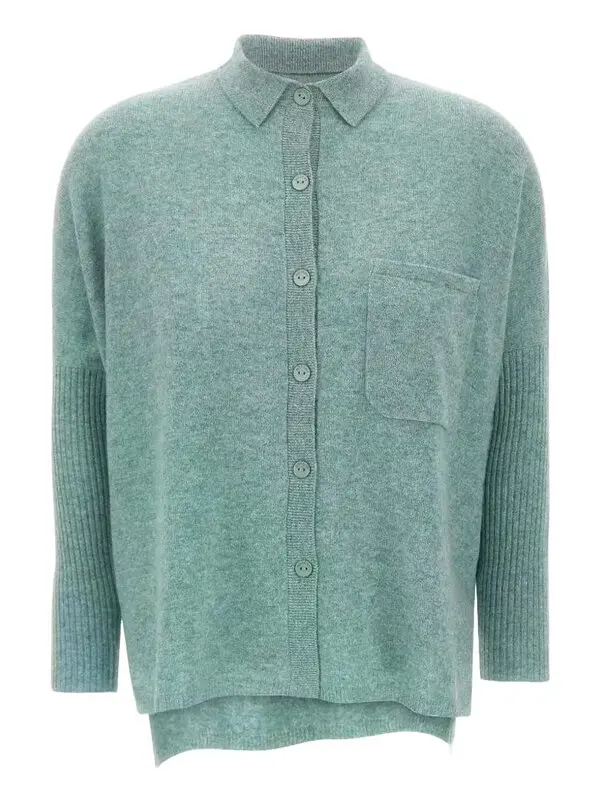 NOT SHY Andrea Polo-collar Cardigan - Green