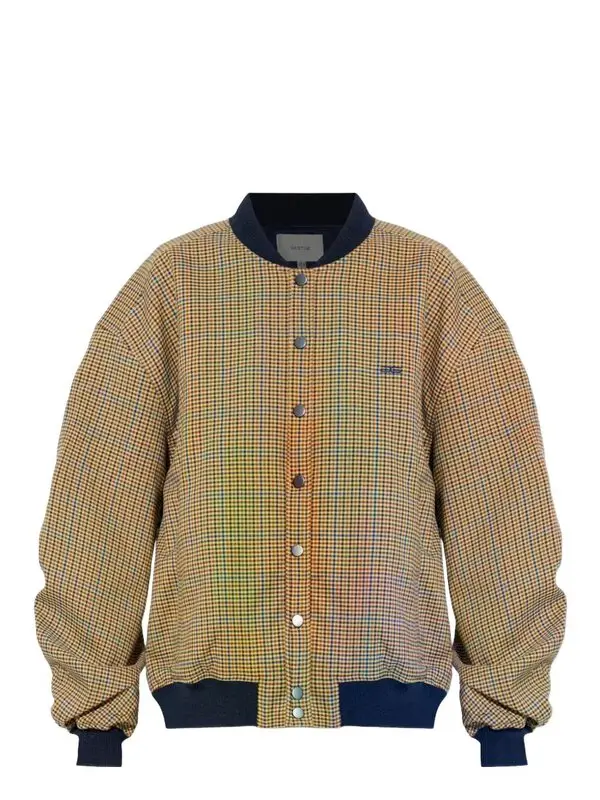 GESTUZ Check-pattern Bomber Jacket - Brown