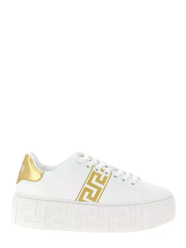 Versace La Greca Platform Sneakers - White