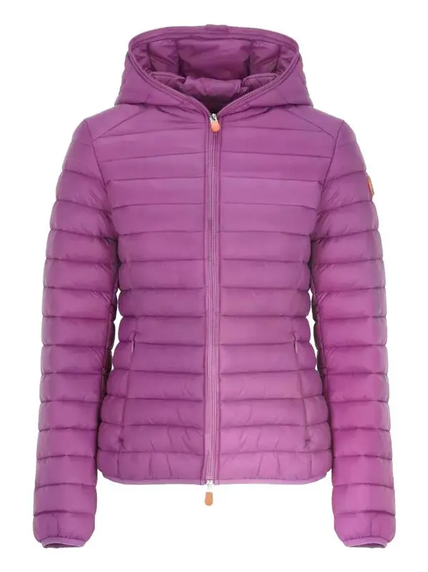 SAVE THE DUCK Logo-patch Padded Jacket - Purple