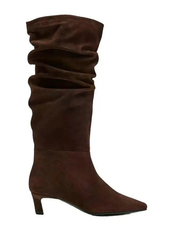 ALOHAS Kalila Ruched Pointed Boots - Brown