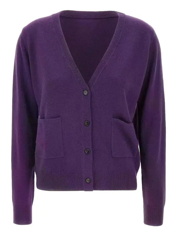 NOT SHY Ava Patch-pocket V-neck Cardigan - Purple