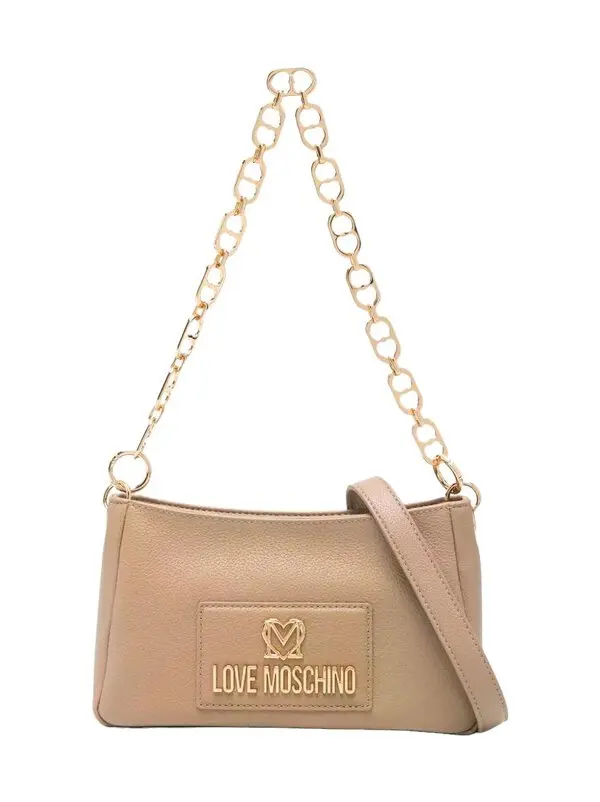Moschino Logo Chain-strap Shoulder Bag - Neutrals