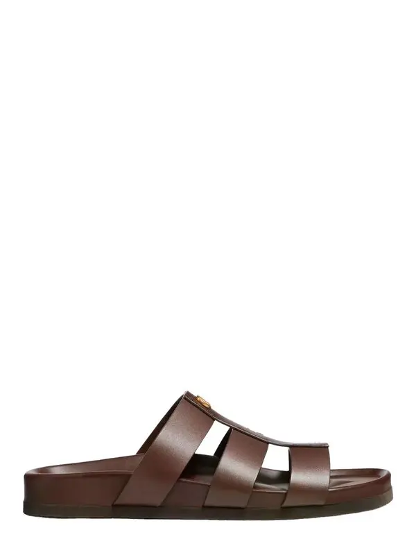 Valentino Garavani Studshield Leather Sandals - Brown