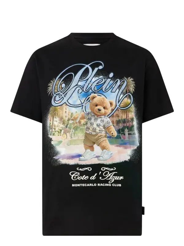 Philipp Plein Teddy-print Crew-neck T-shirt - Black