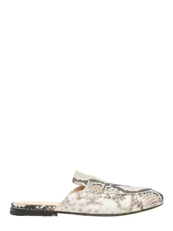 Officine Creative Blair Snakeskin-effect Flat Mules - Neutrals