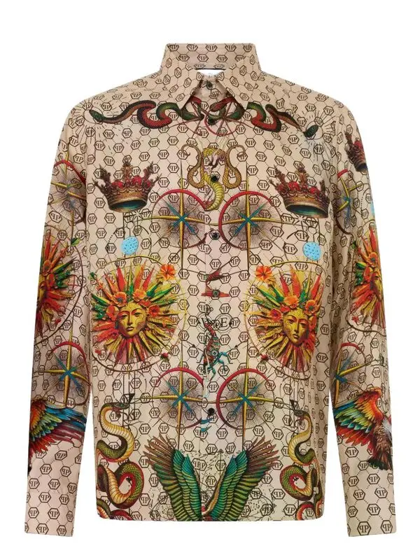 Philipp Plein Monogram Tattoo Shirt - Neutrals