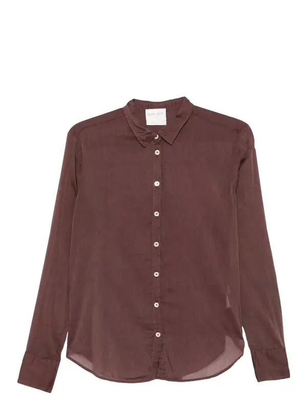 FORTE_FORTE Buttoned Long-sleeve Shirt - Brown