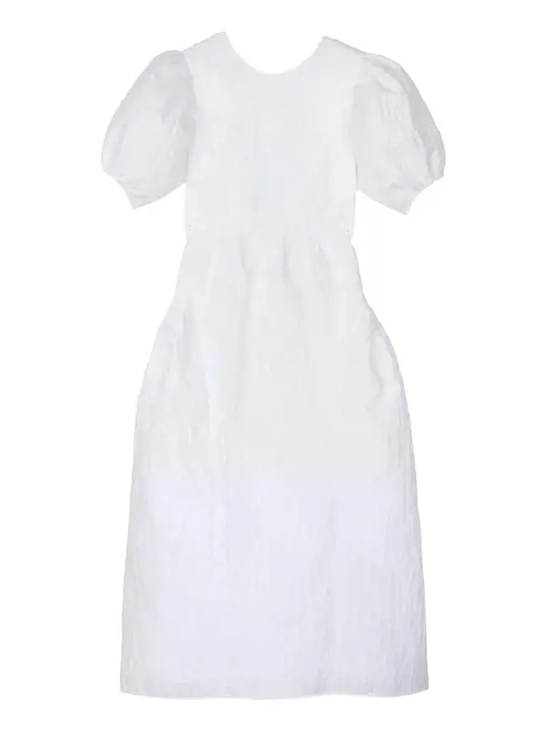 Cecilie Bahnsen Matelassé Puff-sleeved Dress - White
