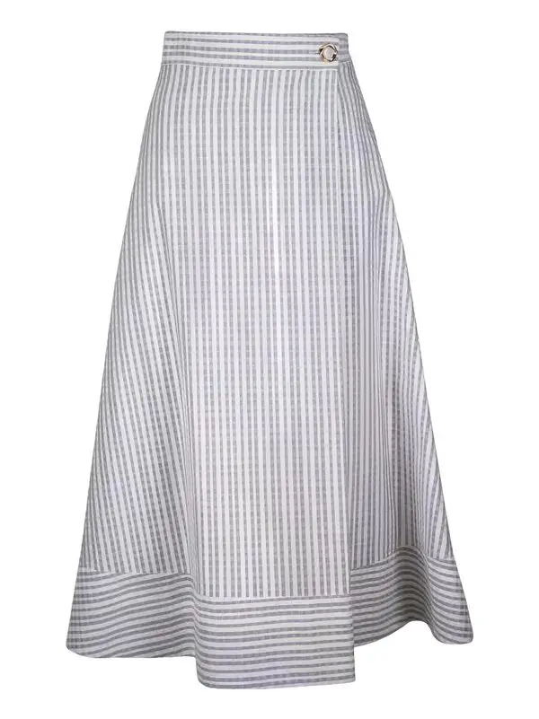 Agnona Striped A-line Skirt - White
