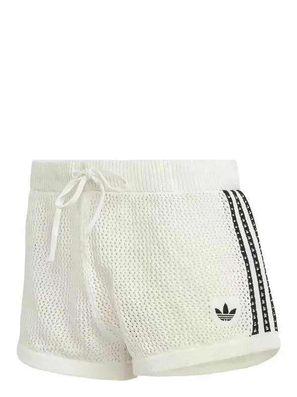 Adidas Crochet 3-stripes Shorts - White