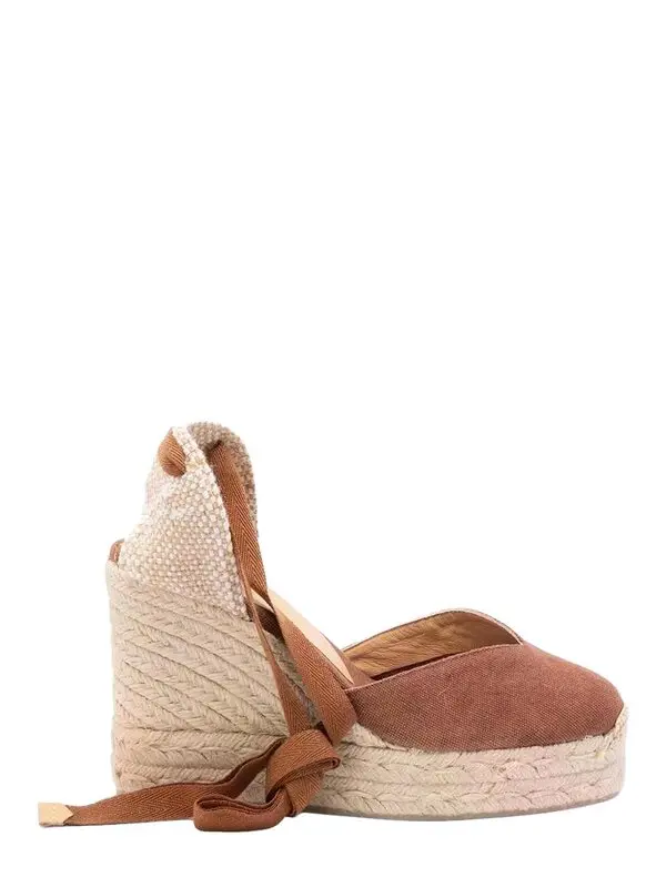 CastaÑer Chiara Ribbon Espadrille Wedges - Brown
