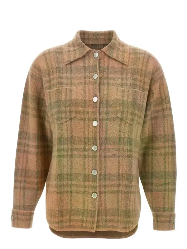 NOT SHY Jasper Patch-pockets Checked Shirt - Brown