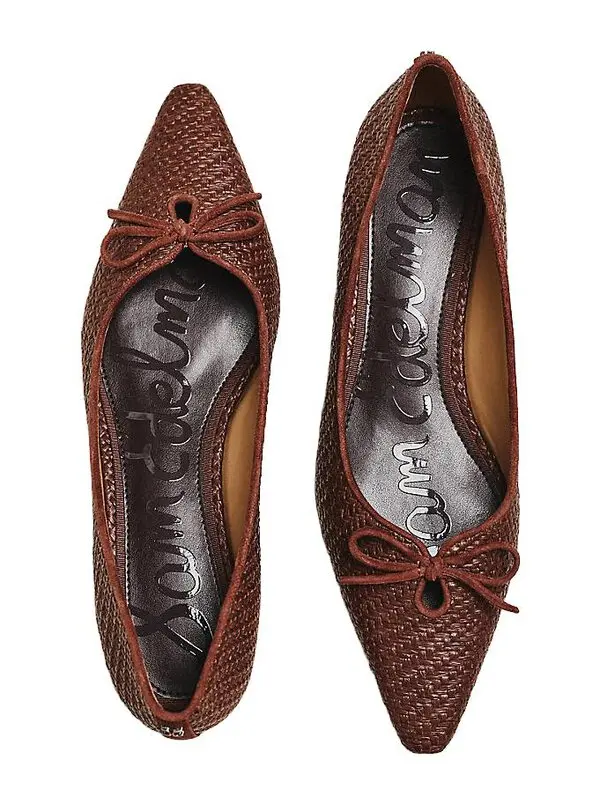 Sam Edelman Esmira 2 Bow Woven Ballet Flats - Bourbon