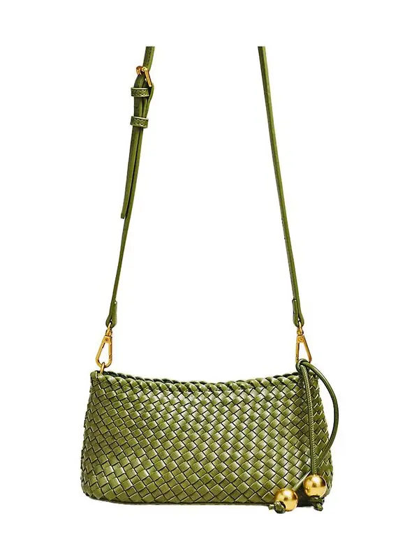 Anthropologie Woven Mini Sling Crossbody Bag - Green
