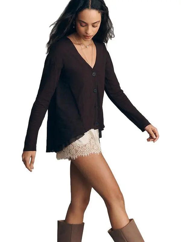 Wilt V-neck Cardigan Sweater - Chocolate