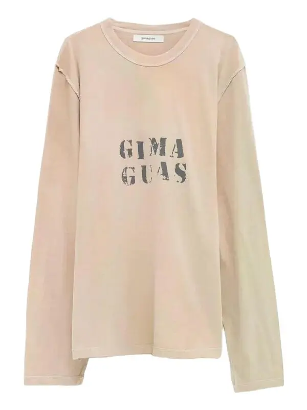 Gimaguas Long-sleeve Logo-print T-shirt - Neutrals
