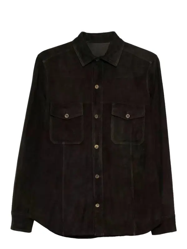 RIFUGIO Pocket Suede Shirt - Brown