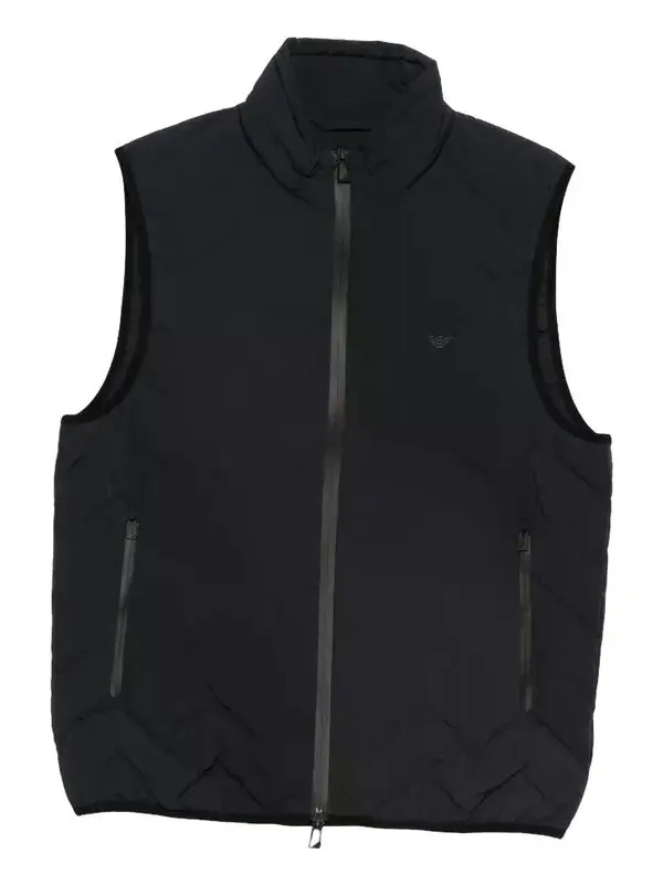 Emporio Armani Zip-up Quilted Gilet - Blue