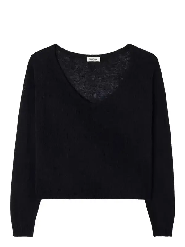 American Vintage Knitted V-neck Sweater - Black