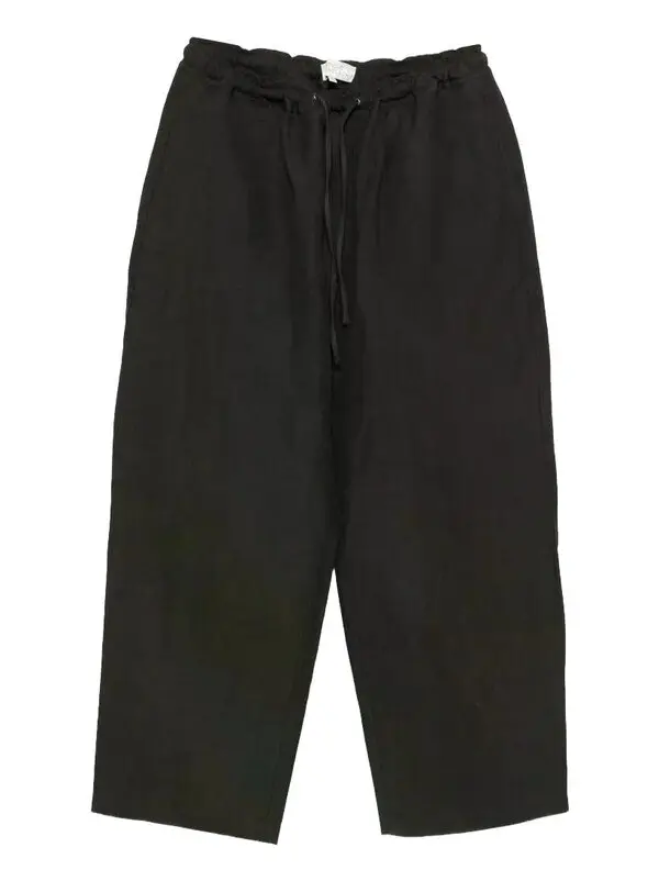 Studio Nicholson Cropped Drawstring Trousers - Black