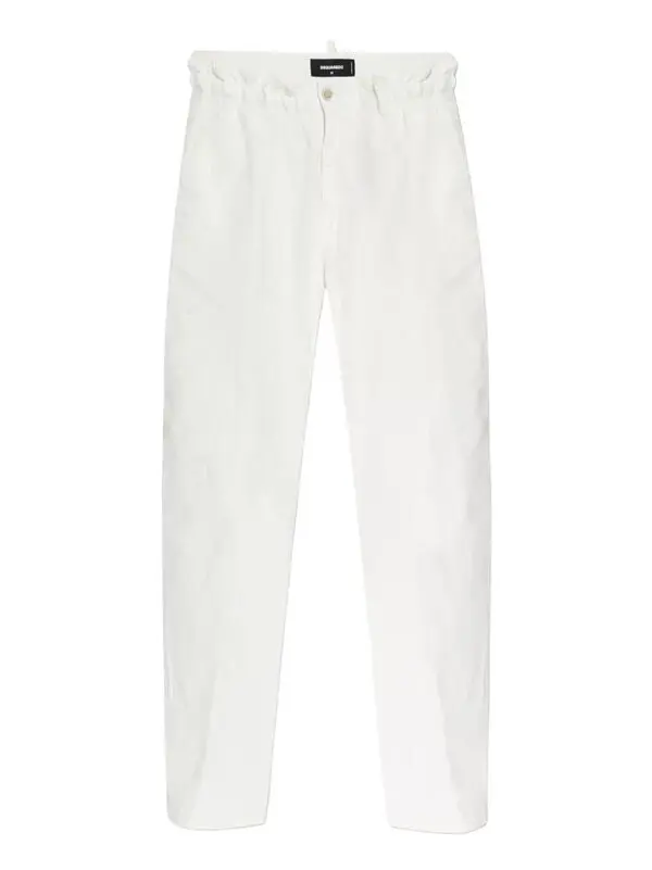 Dsquared2 Elasticated-waistband Tapered Trousers - White