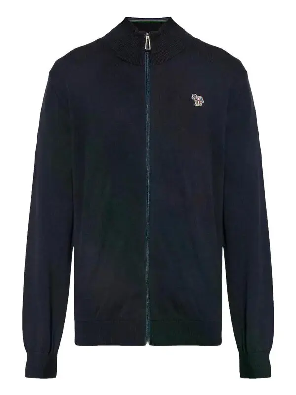 Paul Smith Zebra Logo Zip-up Cardigan - Blue