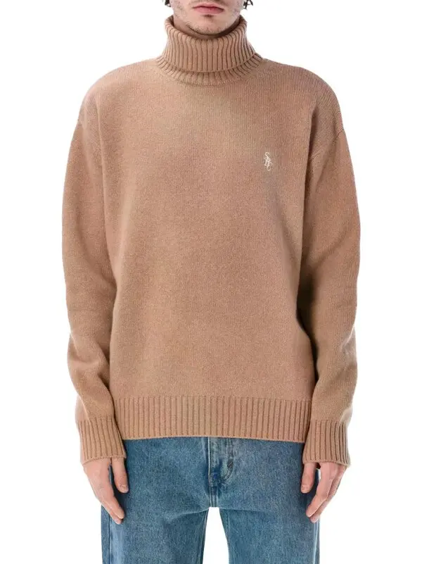 SPORTY & RICH Wool Roll-neck Sweater - Brown
