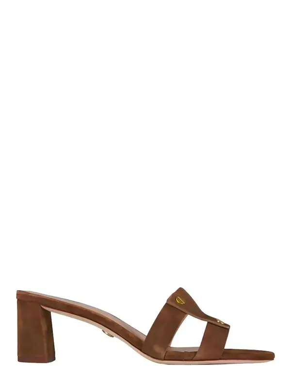 Veronica Beard Studded Heeled Sandals - Brown