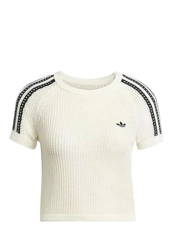 Adidas Cali Crochet Logo T-shirt - Neutrals