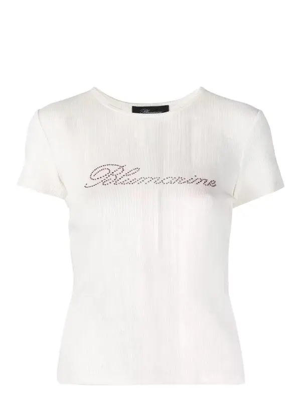 Blumarine Stud-embellished Logo T-shirt - White