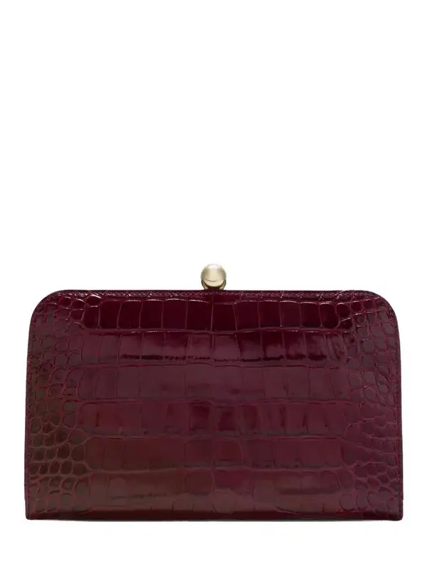 Furla Alba Crocodile-texture Clutch - Red