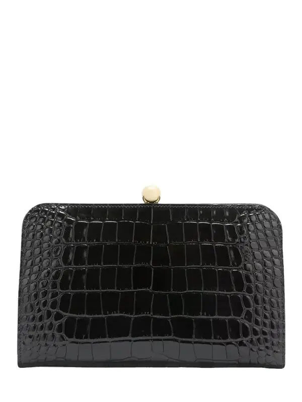Furla Alba Crocodile-print Clutch - Black