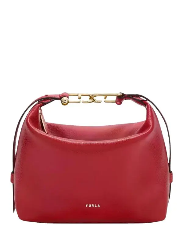 Furla Textured Leather Shoulder Bag - Red