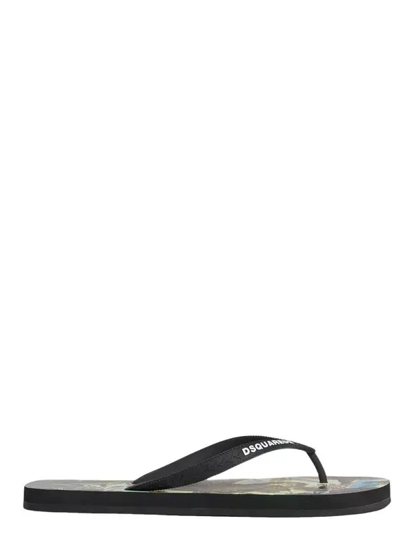 Dsquared2 Graphic-print Flip-flops - Black