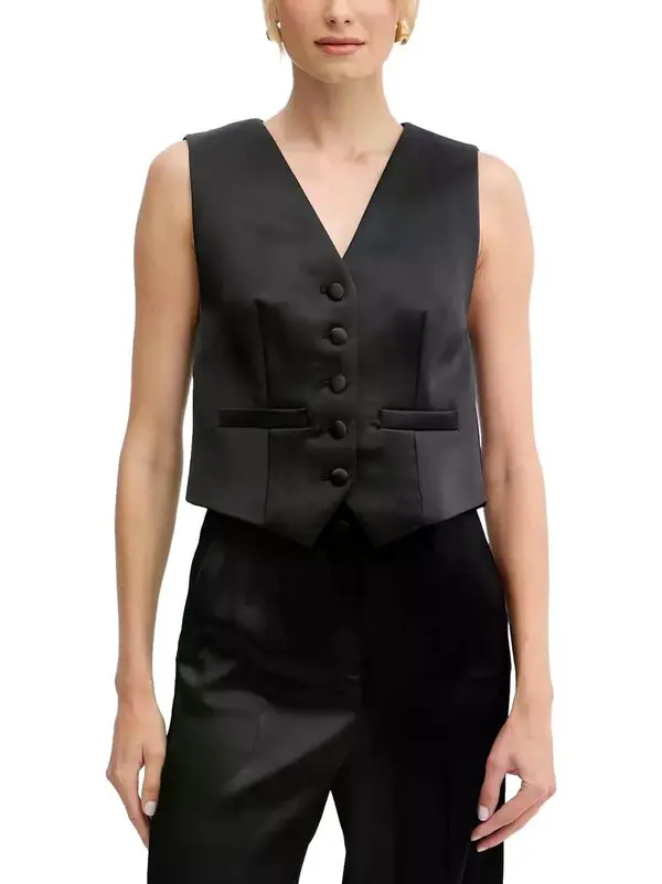Luisa Spagnoli Scolaro Buttoned Waistcoat - Black